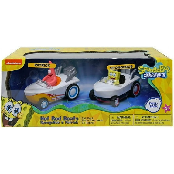NKOK Spongebob Squarepants Hot Rod Boats Pullback Vehicle 2-Pack Racing ...