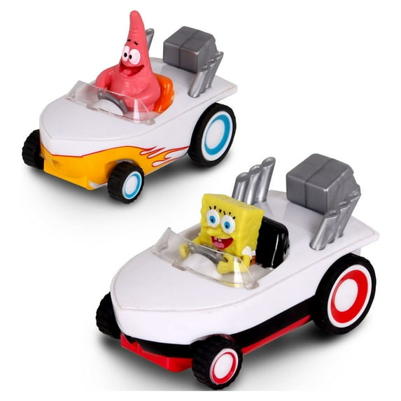 NKOK Spongebob Squarepants Hot Rod Boats Pullback Vehicle 2-Pack Racing ...