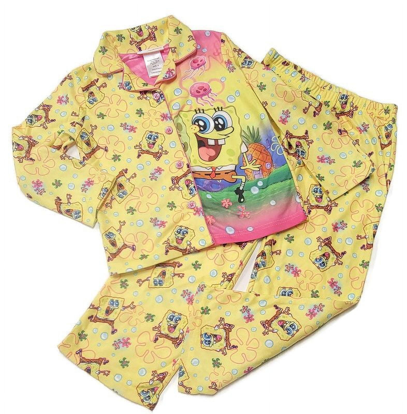 Spongebob Squarepants Jellyfish Girl's Polyester Flannel Button-Down ...