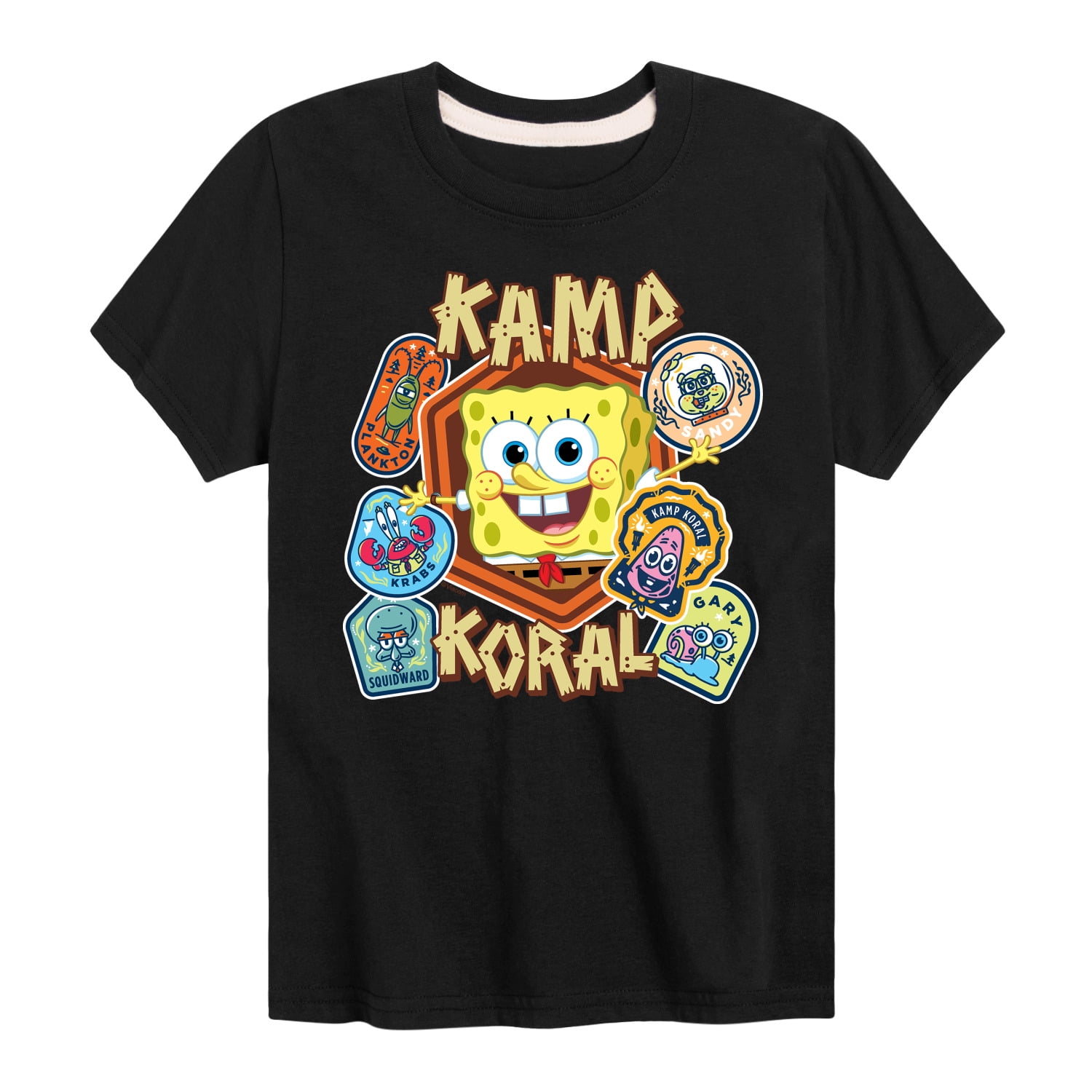 Spongebob Squarepants - Kamp Koral Badges - Youth Short Sleeve Graphic ...