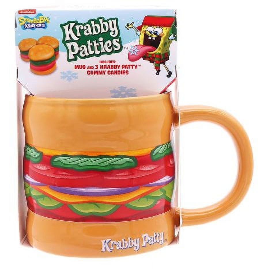 Spongebob Squarepants Krabby Patties Mug with 3 Krabby Patty Gummy ...