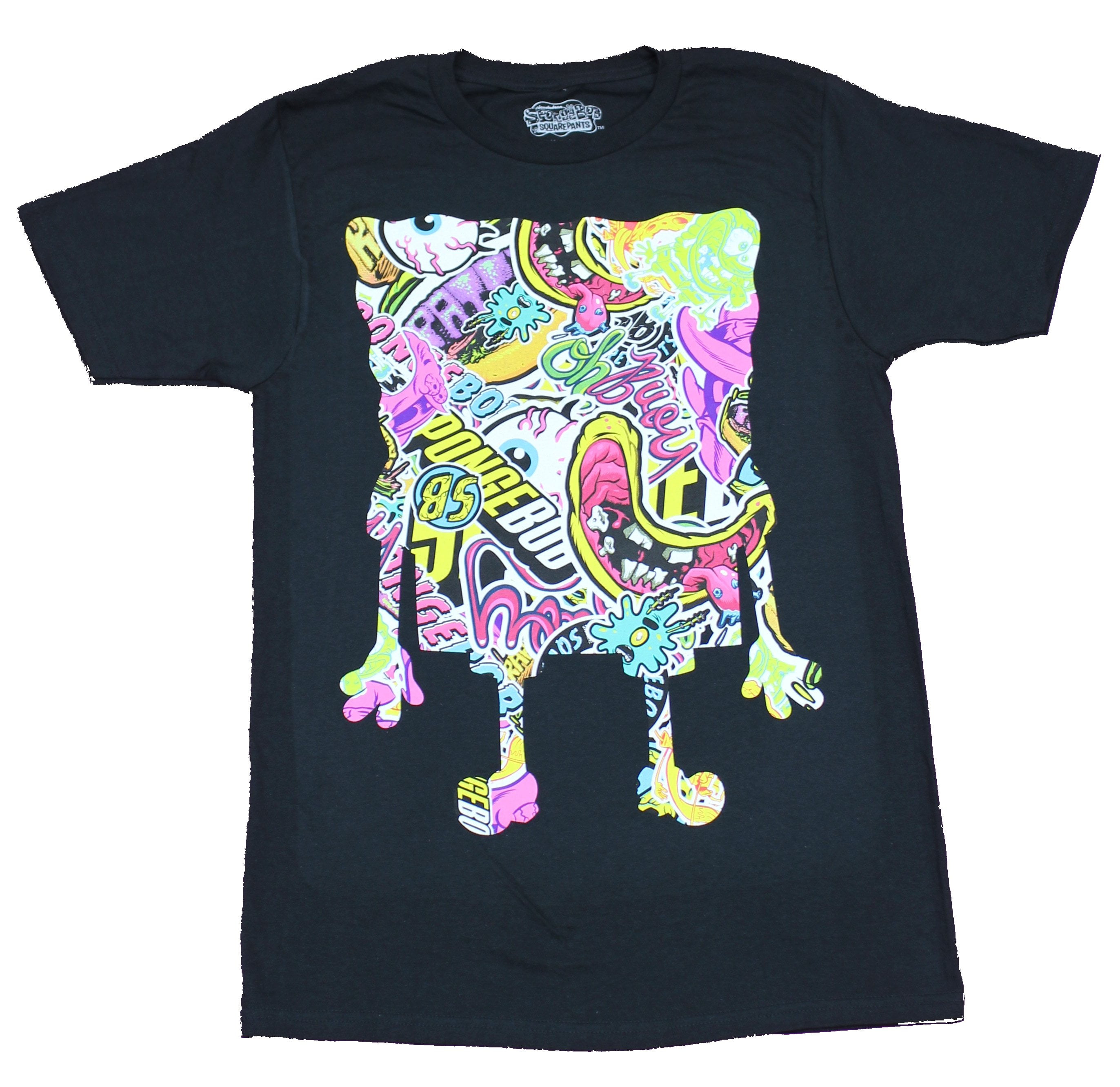 Spongebob Squarepants Mens T-Shirt - Colorful Splatter Filled Bob Image ...