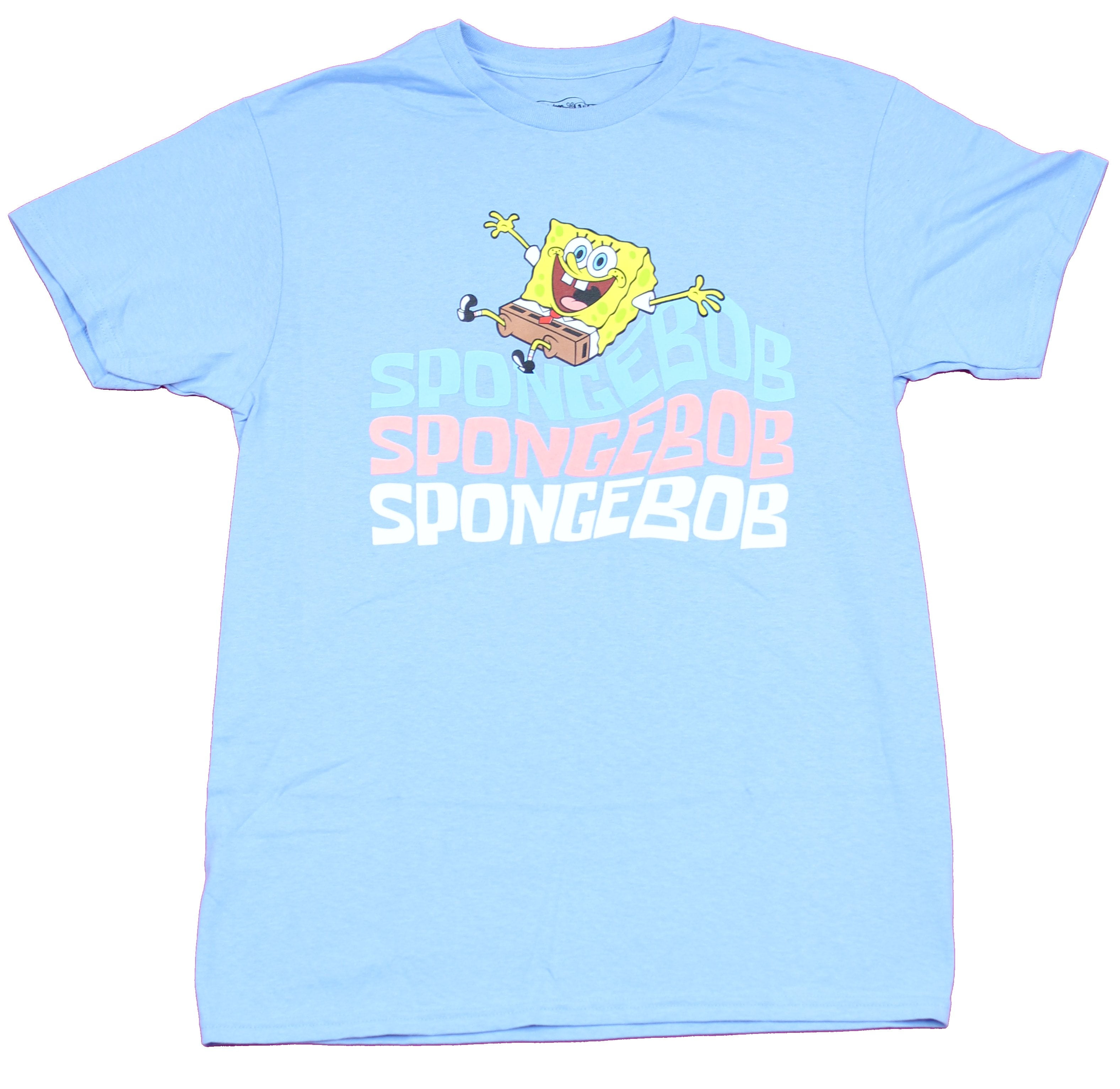 Spongebob Squarepants Mens T-Shirt - Falling Bob Over Name Drop (Small ...