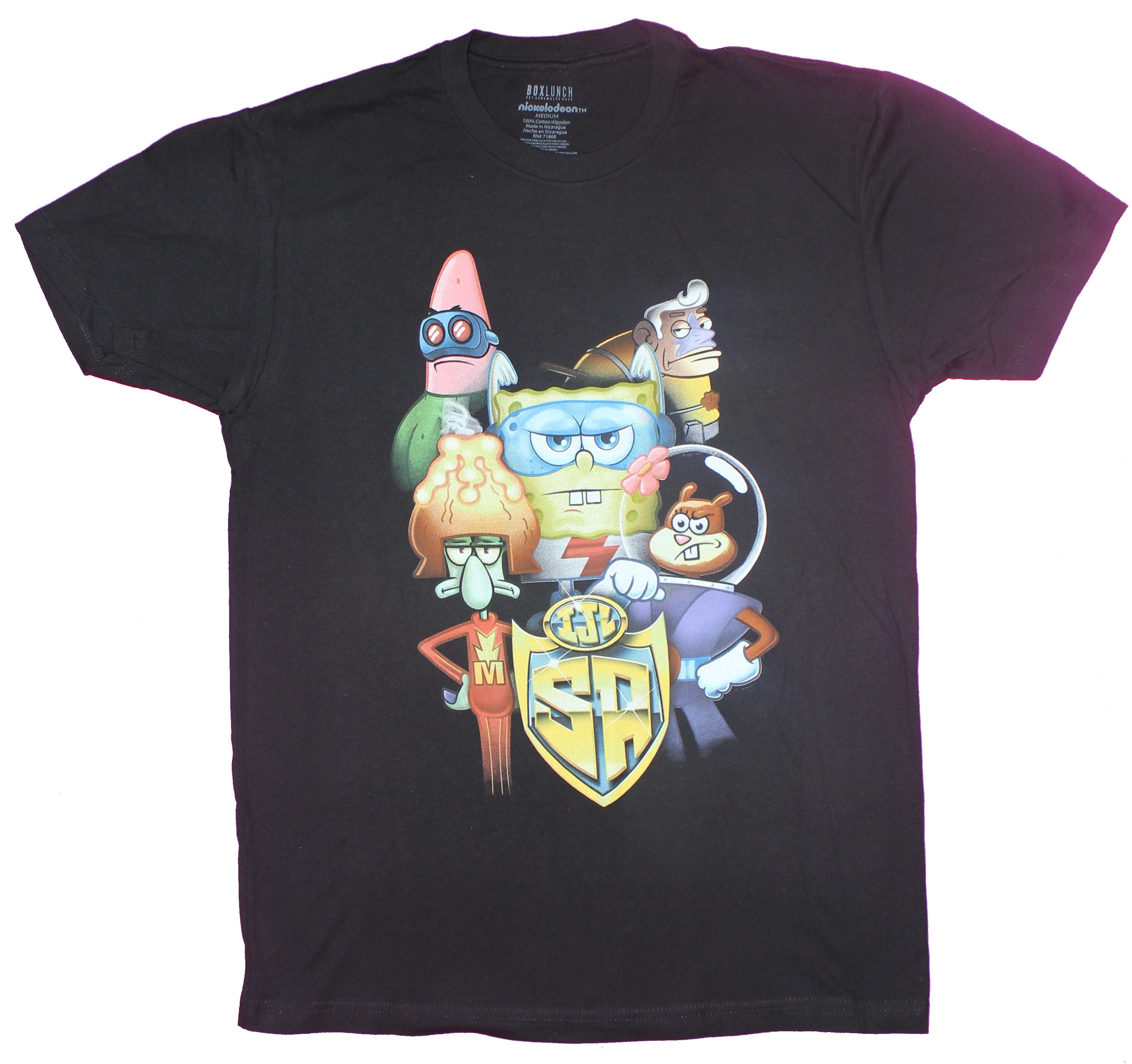 Spongebob Squarepants Mens T-Shirt - SB Super Hero Group Pose (Large ...