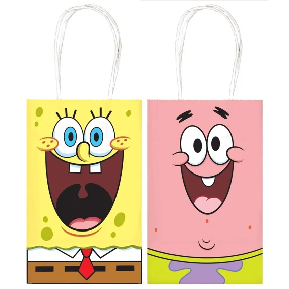 Spongebob Squarepants Nickelodeon Kids Birthday Party Favor Kraft Bags ...