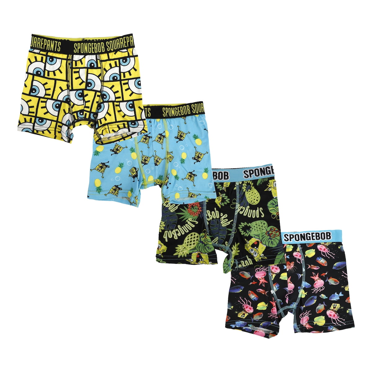 Spongebob Squarepants Pack of 4 Youth Boys Boxer Briefs-6 - Walmart.com