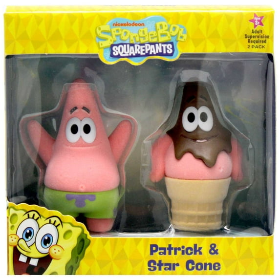 Spongebob Squarepants Patrick & Star Cone Mini Figure 2-Pack [Flocked ...