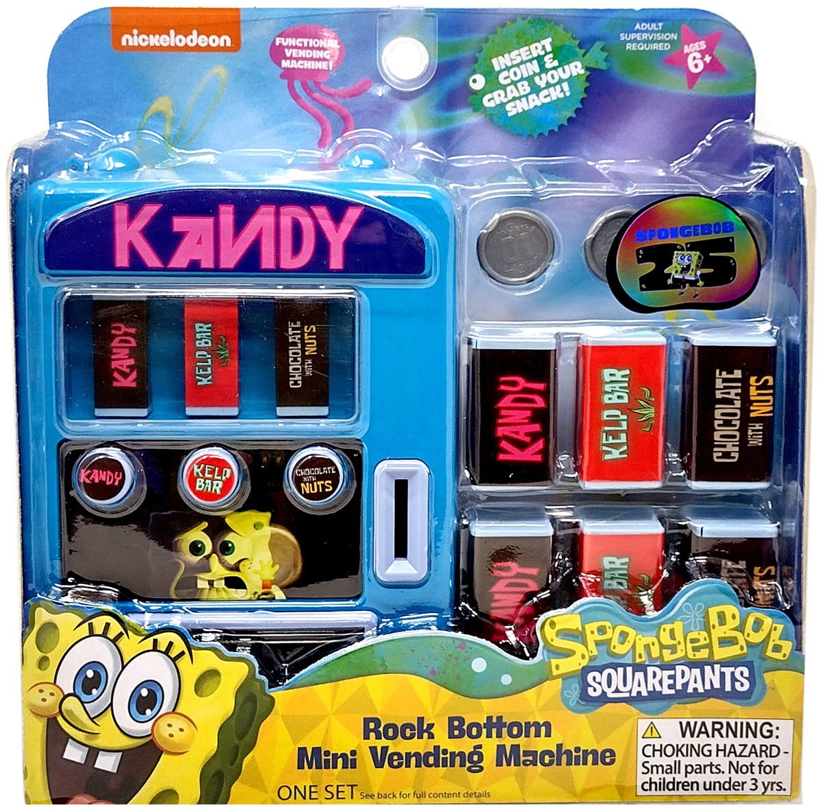 Spongebob Squarepants Rock Bottom Mini Vending Machine (Kandy) - Walmart.com