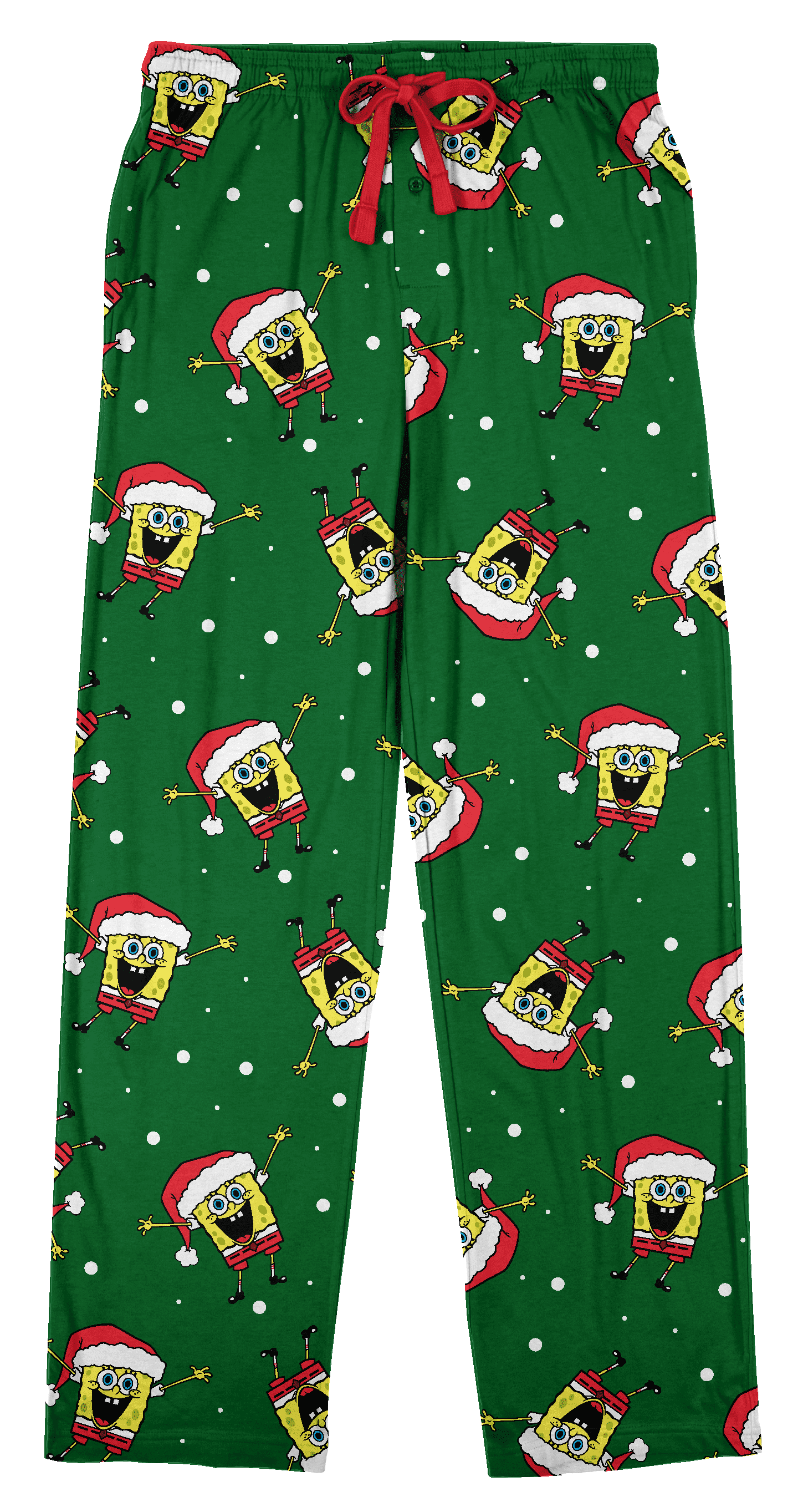 Spongebob Squarepants Santa Spongebob Men's Green Sleep Pajama Pants ...