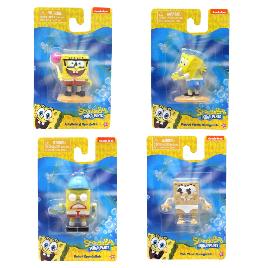 Spongebob Squarepants Set of 4 Mini Figurines Bundle Assortment ...
