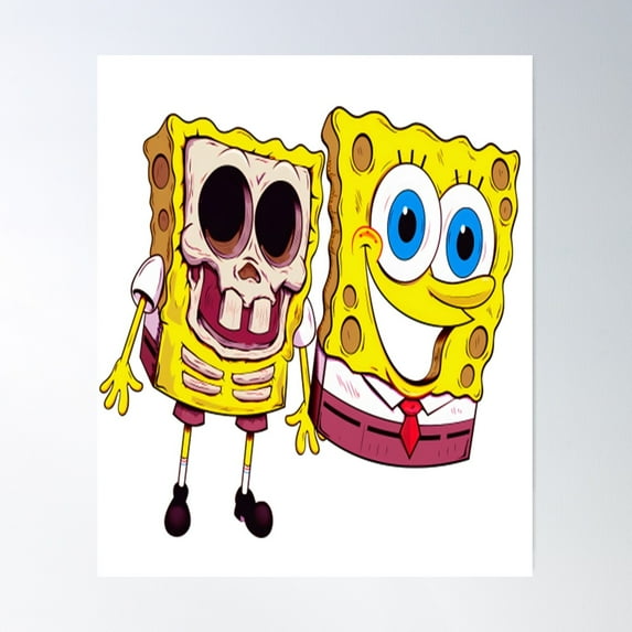 Spongebob Squarepants Skeleton Poster Wall Art, Modern Wall Decor For ...