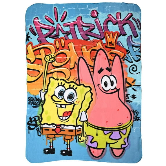"Spongebob Kids & Adults Soft Fleece Throw Blanket 46"" x 60"" with ...