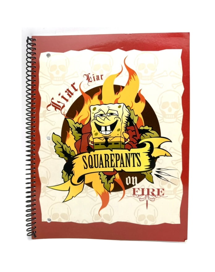 Spongebob Squarepants Spiral Notebook Liar Liar Squarepants on Fire ...