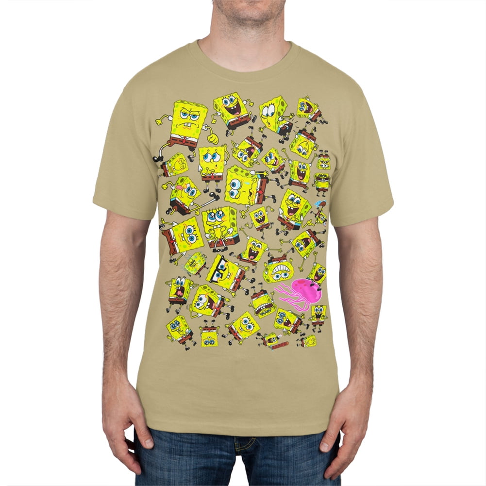 Spongebob Squarepants - Spongebob Emotions All-Over T-Shirt - 2X-Large ...