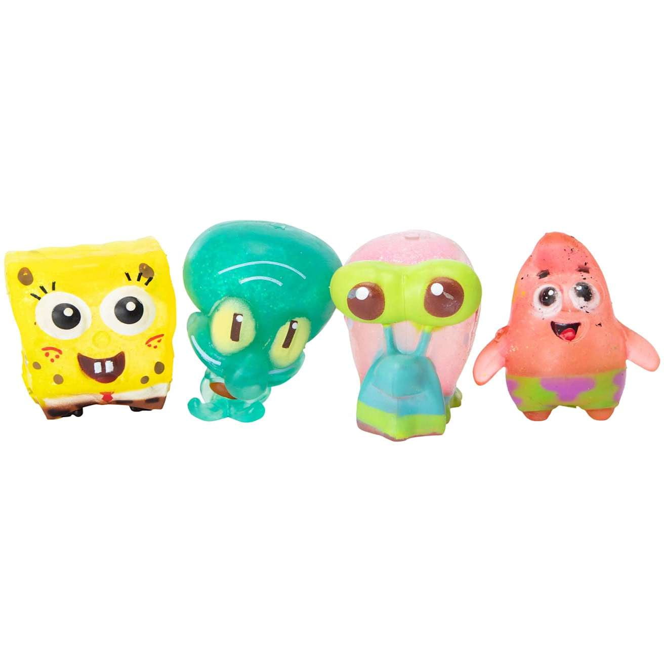 Spongebob Squarepants Spongebob, Patrick, Squidward & Gary Squeeze Toy 4-Pack - Walmart.com