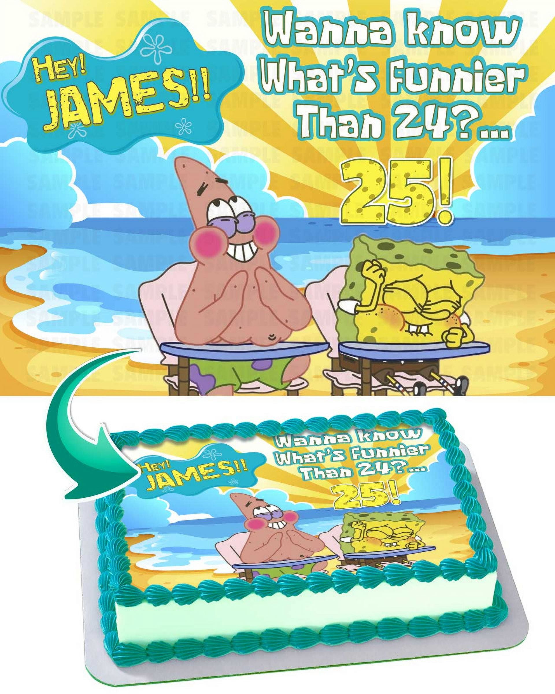 Spongebob What's Funnier than 24 2021 Edible Cake Image Topper ...