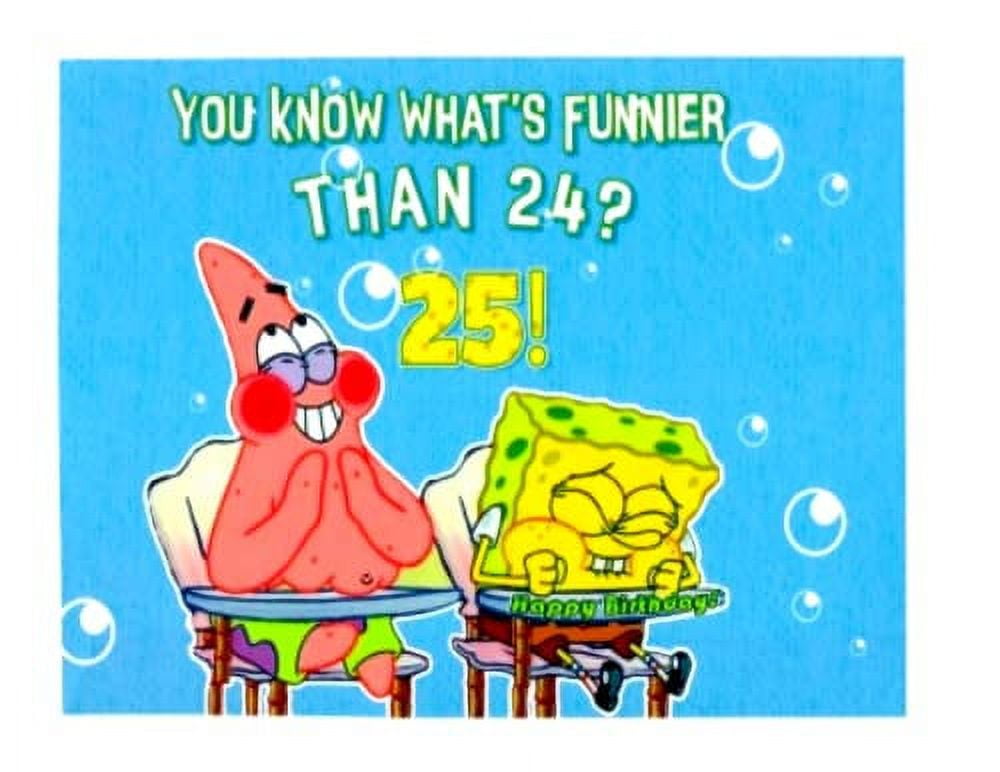 Spongebob Whats funnier than 24 Cake Topper (1/4 Sheet 8x11) - Walmart.com