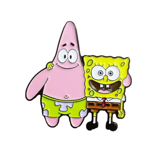 Spongebob and Patrick Cartoon Metal Pin - Walmart Business Supplies