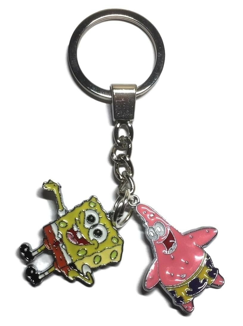 Spongebob and Patrick Characters Enamel Metal Charms Keychain Keyring ...