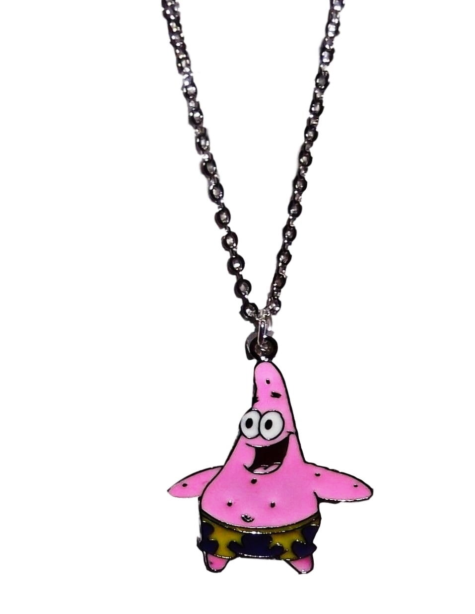 Spongebob's Patrick Character Silvertone/Enamel Pendant Necklace w/ 17 ...