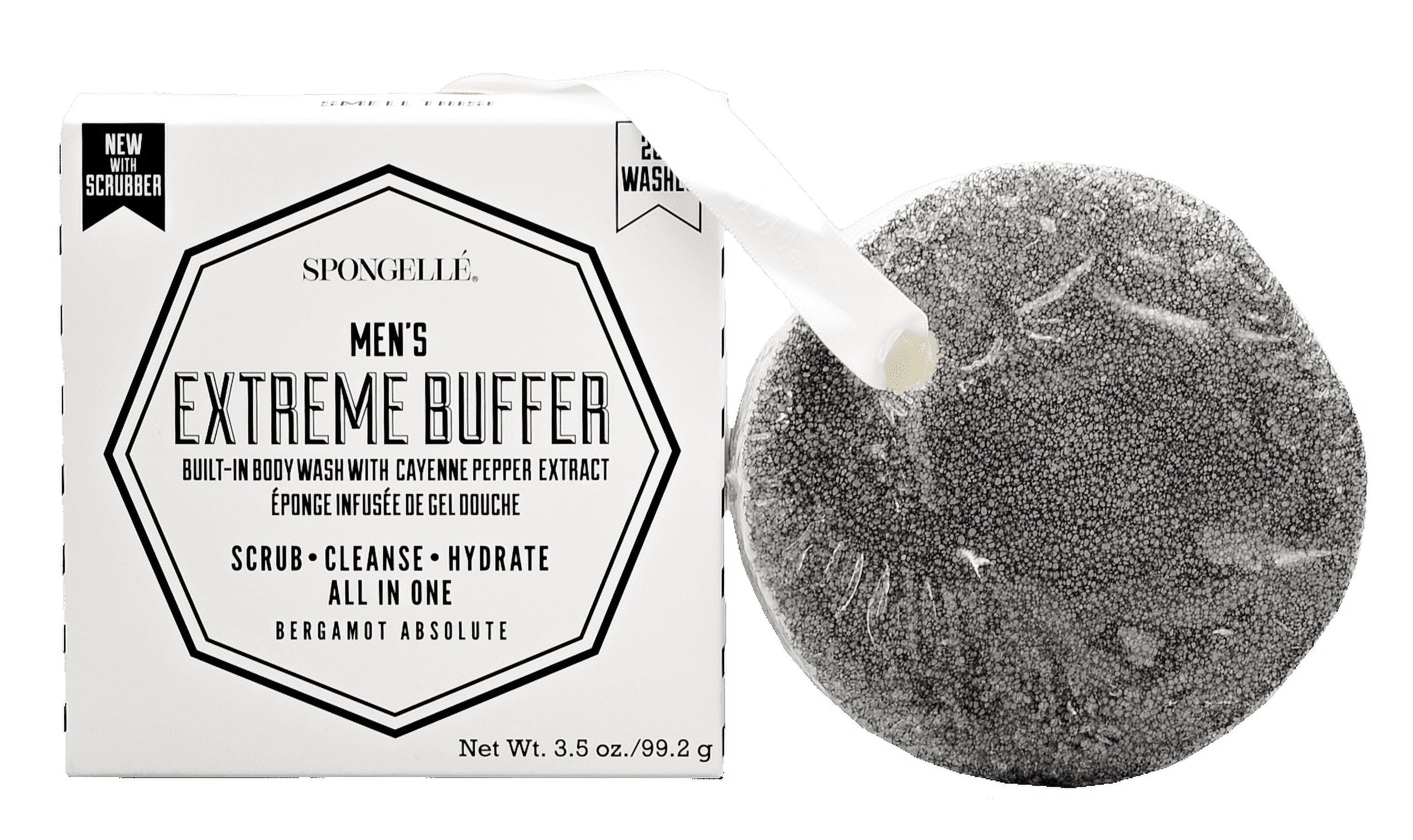 Spongelle Men's Extreme Buffer Black Scrubber - Bergamot Absolute - Walmart.com