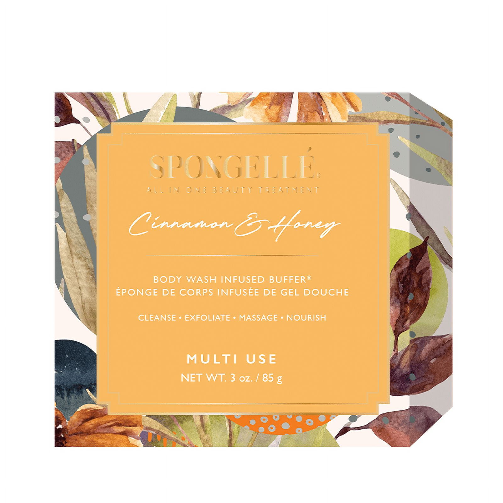 Spongelle Multi Use Boxed Flower 1PACK Body Wash Infused Buffer/Shower Gel Sponge (Cinnamon ...