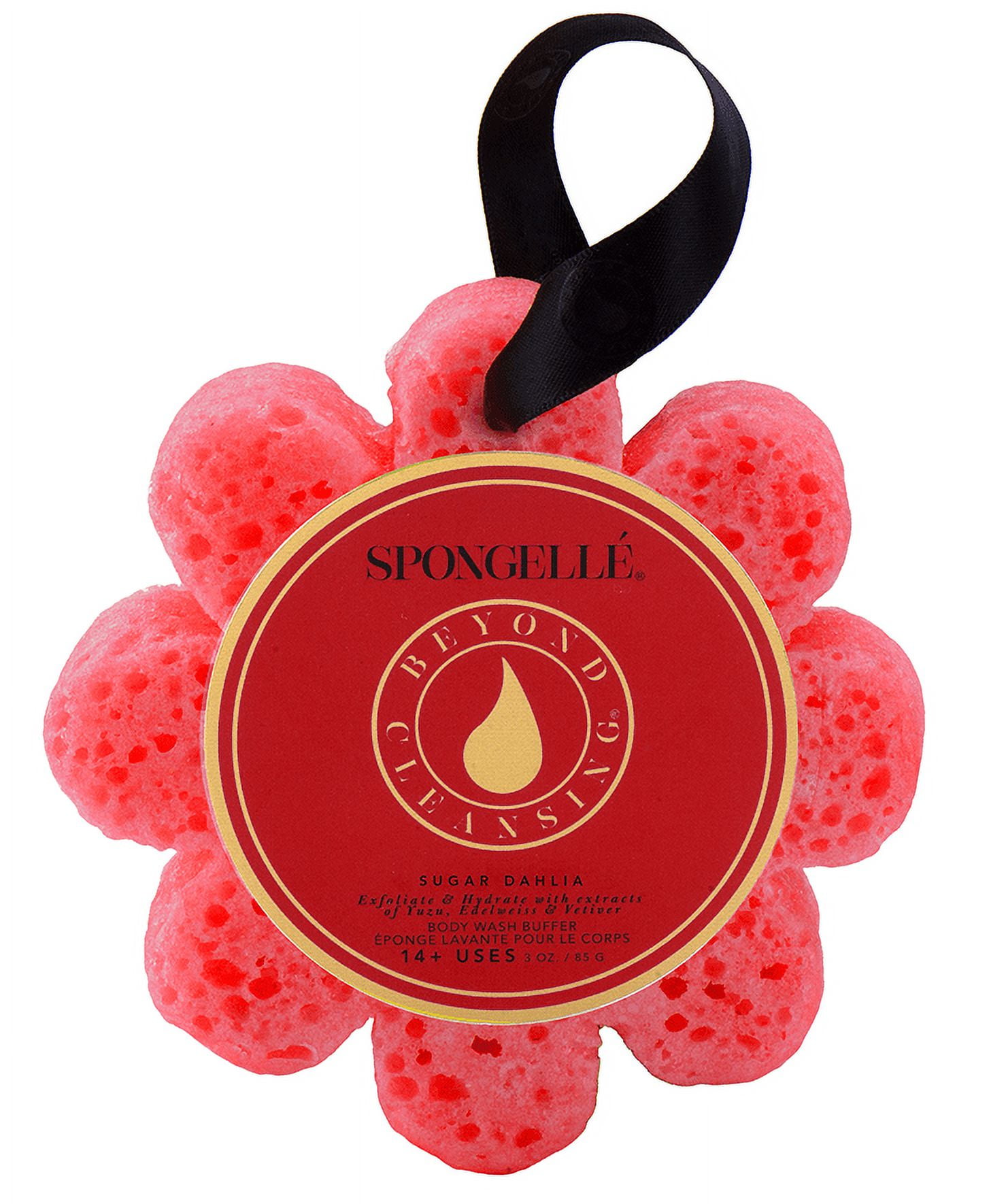SpongellÃ© Wild Flower Soap Sponge, Sugar Dahlia Red, Moisturizing Exfoliating Buffer, 85g ...