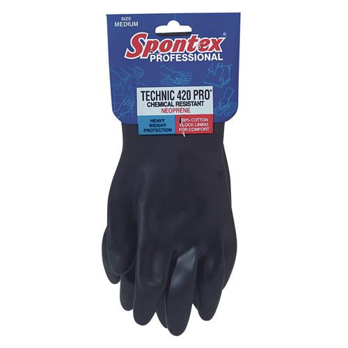 Spontex Technic 420 Pro Neoprene Rubber Glove MEDIUM GLOVES, Each ...