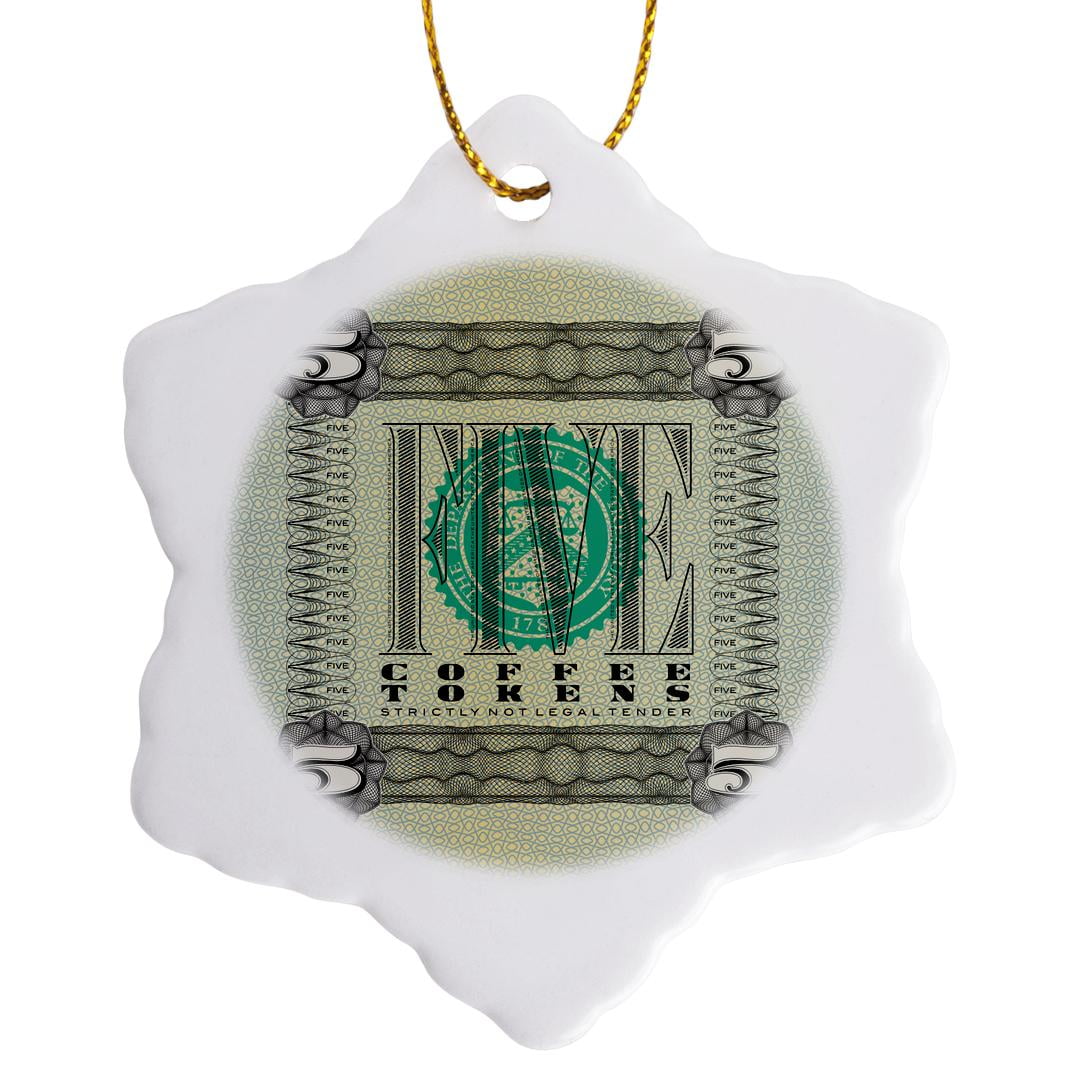3drose, Spoof Banknote Style Coffee Token Design, 3 inch Snowflake ...