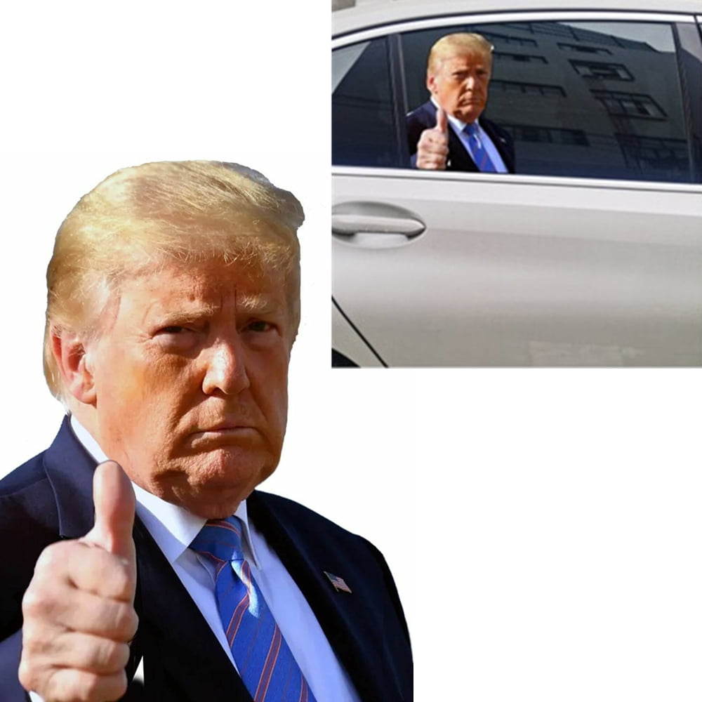 Spoof car window sticker Trump life-size car sticker glass decoration ...