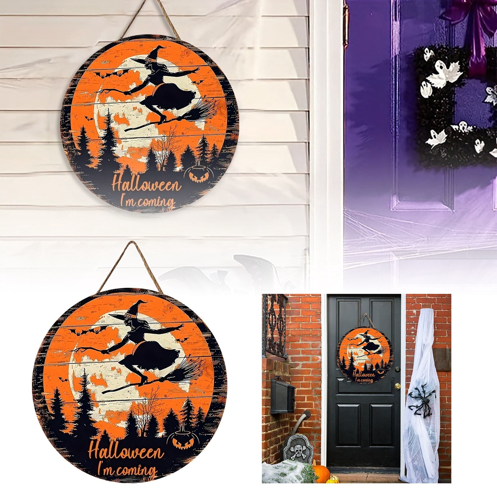 Spook Up Your Entrance With This Bewitching Door Sign! Wooden Welcome ...