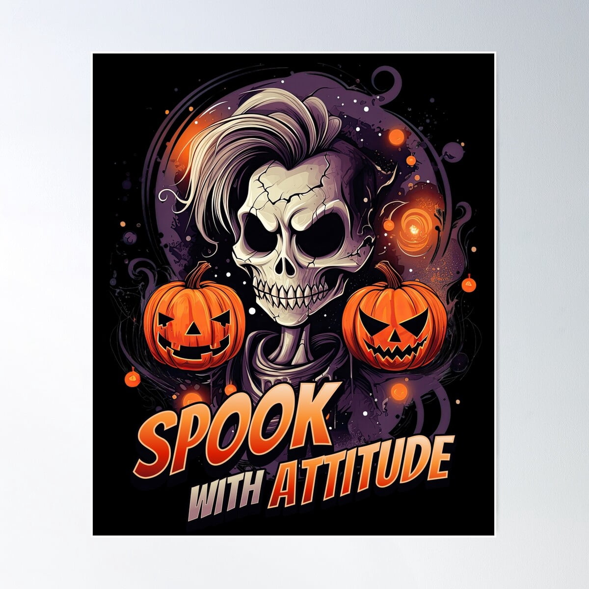 Spook With Attitude: Rebel Skeleton Vibes Poster Wall Art, Modern Wall ...