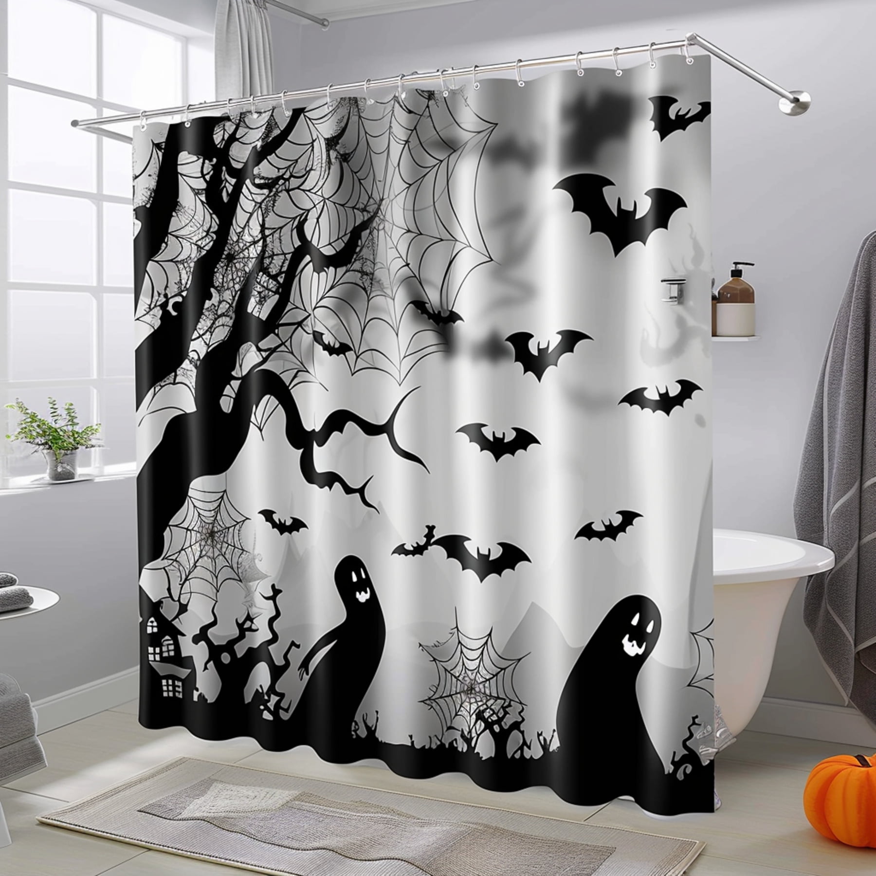 Spook Up Your Bathroom With Our Premium Shower Curtain A Ghostly