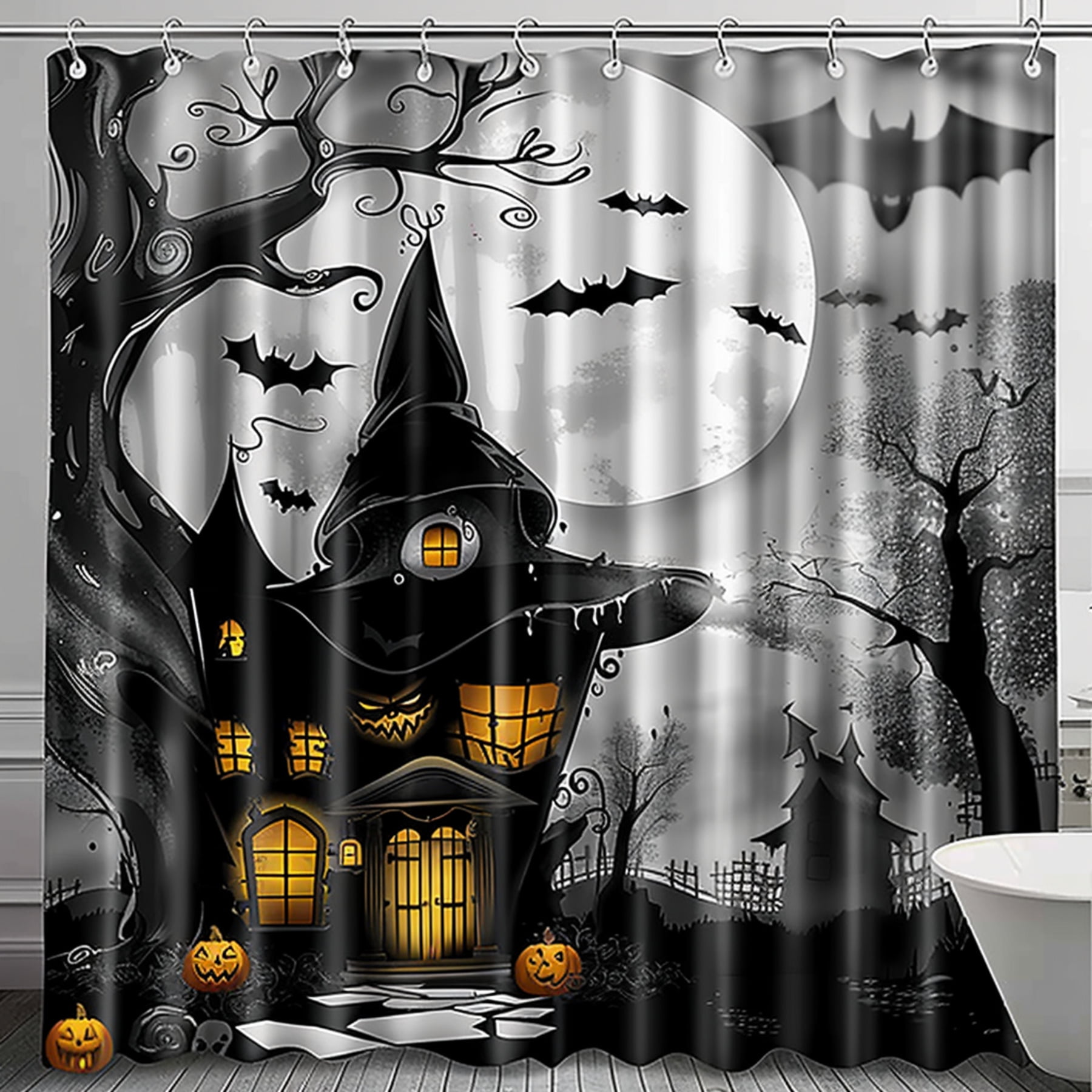 Spook Up Your Bathroom With Our Witchy Shower Curtains And Haunted