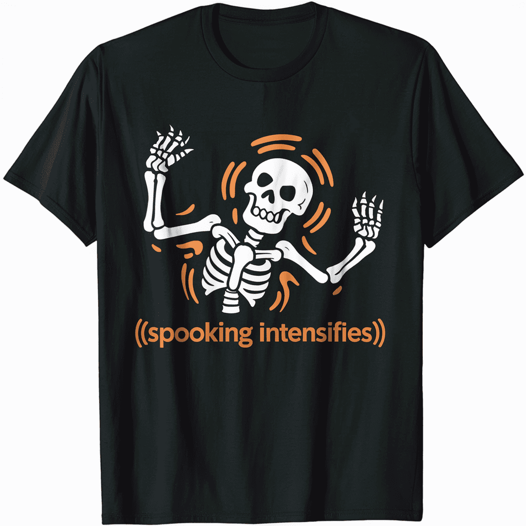 Spooking Intensifies Spooky Scary Skeleton Meme T-Shirt T-Shirt ...