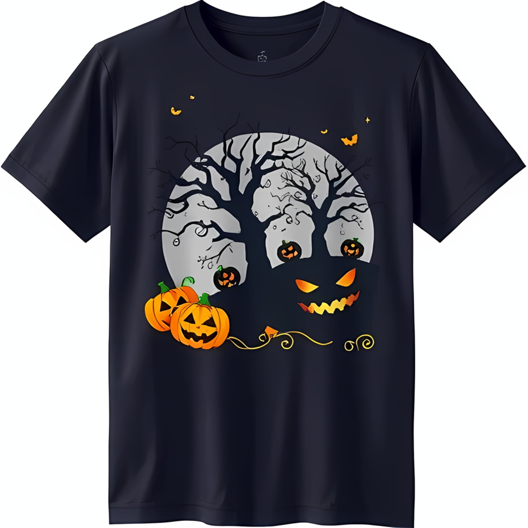 Spooktacular Black T-Shirt with Festive Halloween Chest Graphic for ...