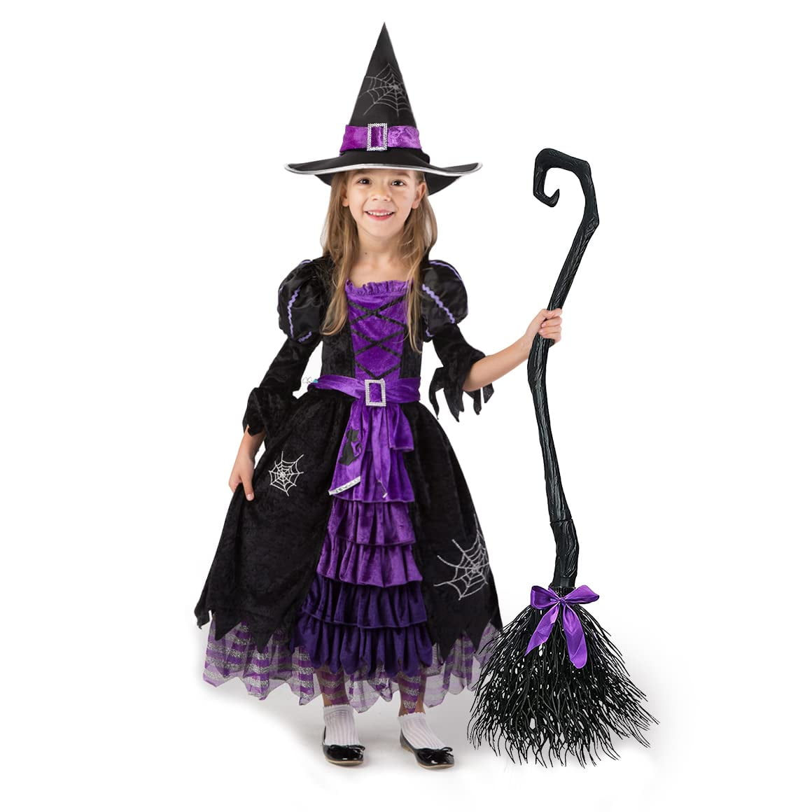 Spooktacular Creations Girls Witch Costume Set With Broom Hat For Kids ...