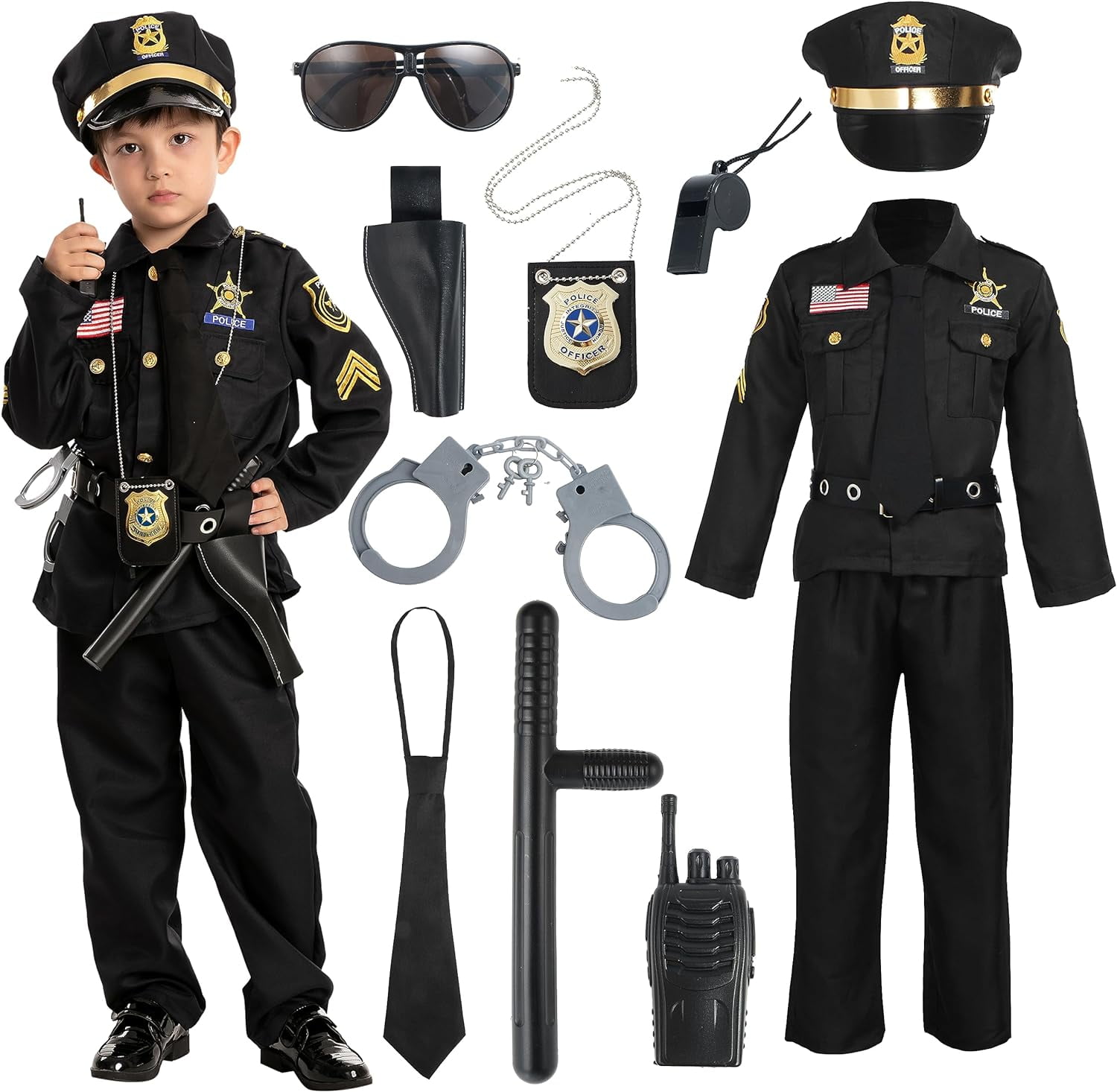 Spooktacular Creations Police Costume for Kids, Cop Costume Outfit Set ...