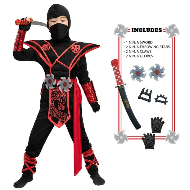 Spooktacular Creations Red Ninja Costume for Kids Halloween Dress Up ...