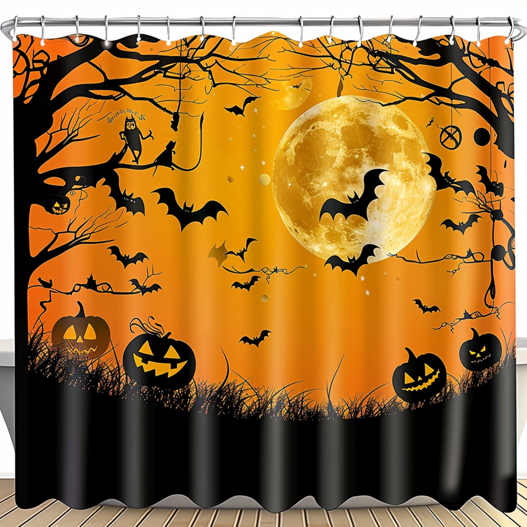 Spooktacular Shower Curtain Set Transform Your Bathroom With Halloween
