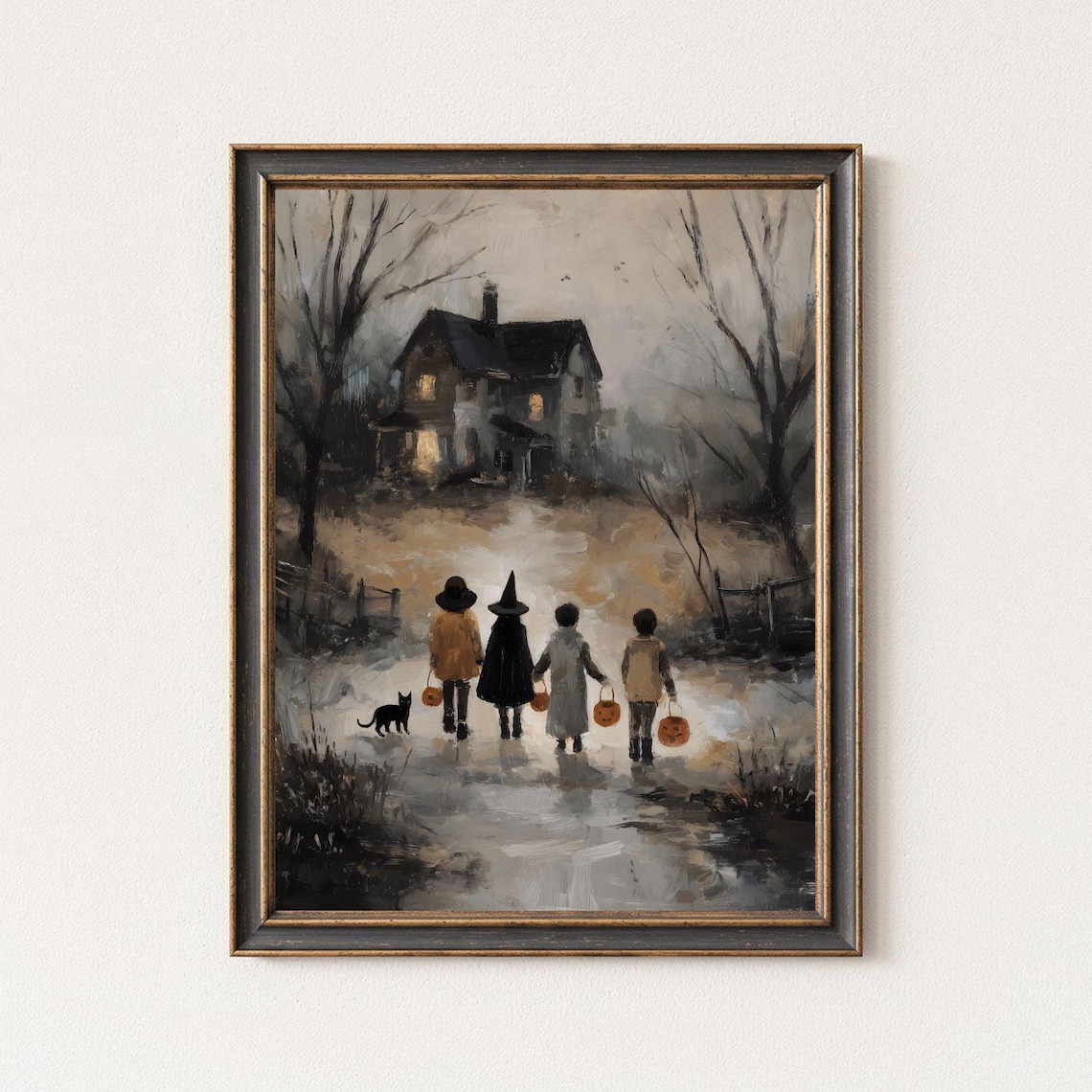 Spooky Art, Trick-Or-Treat Kids Poster, Witchy Moody Fall Poster, Dark ...
