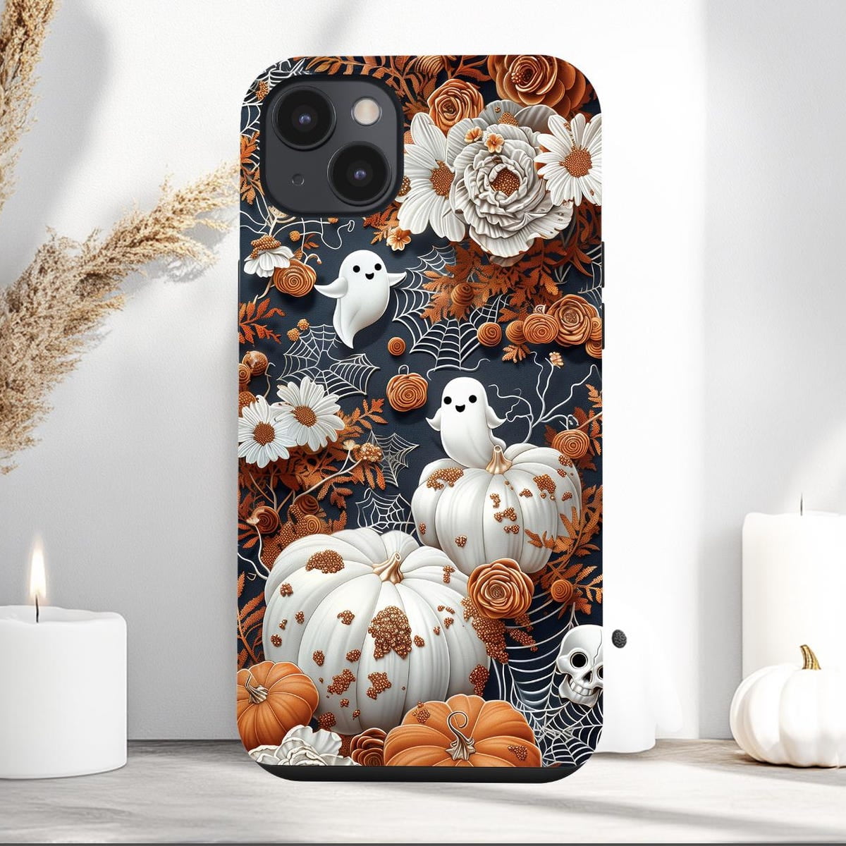 Spooky Autumn Aesthetic MagSafe Phone Cover with a Cute Halloween Ghost ...