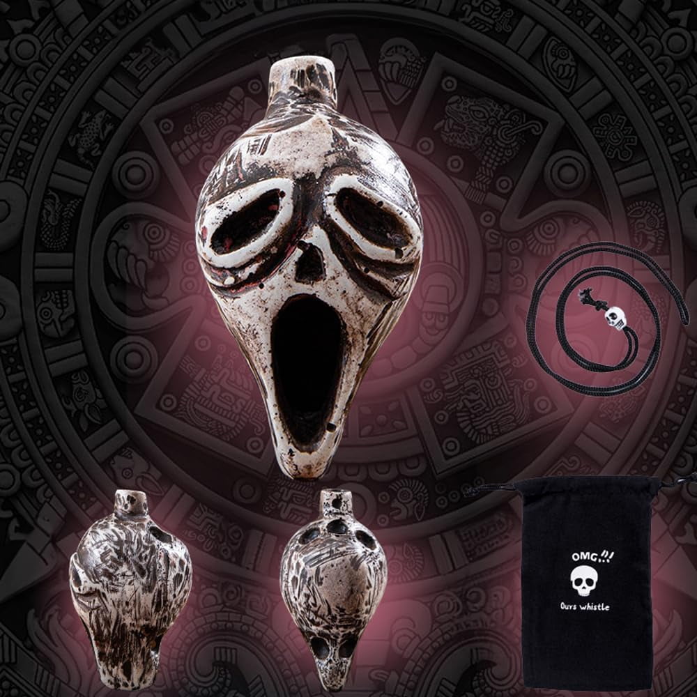 Spooky Aztec Death Skull Scream, Loud Human War Scream, Halloween ...