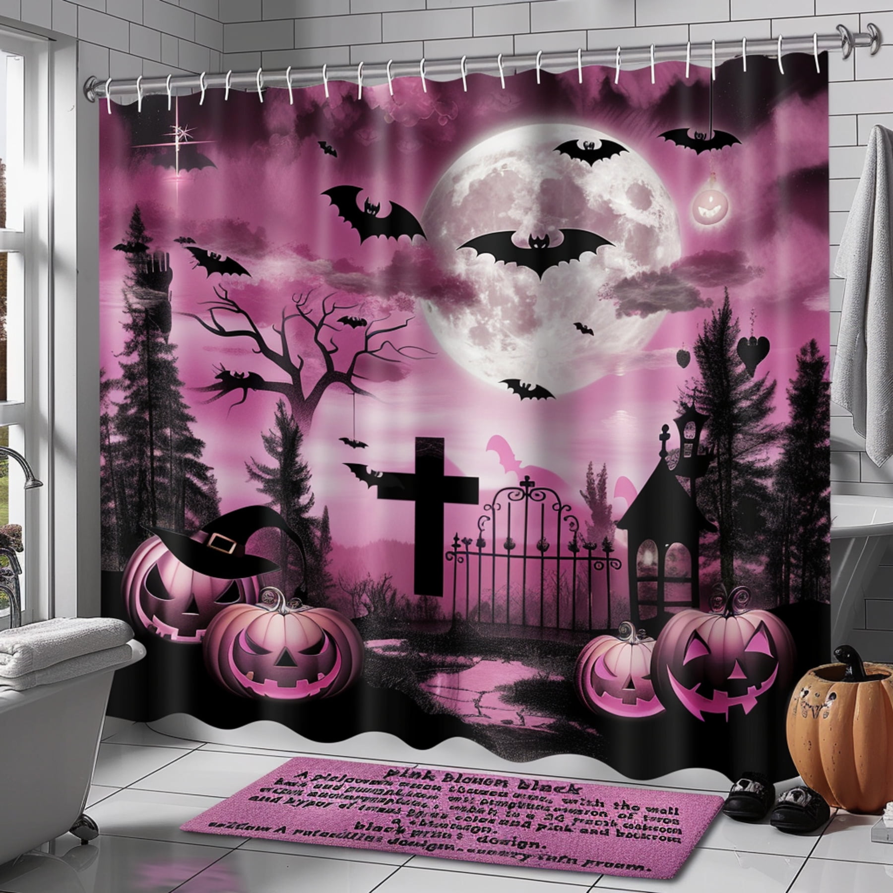Spooky Chic Halloween Shower Curtain Transform Your Bathroom into a ...