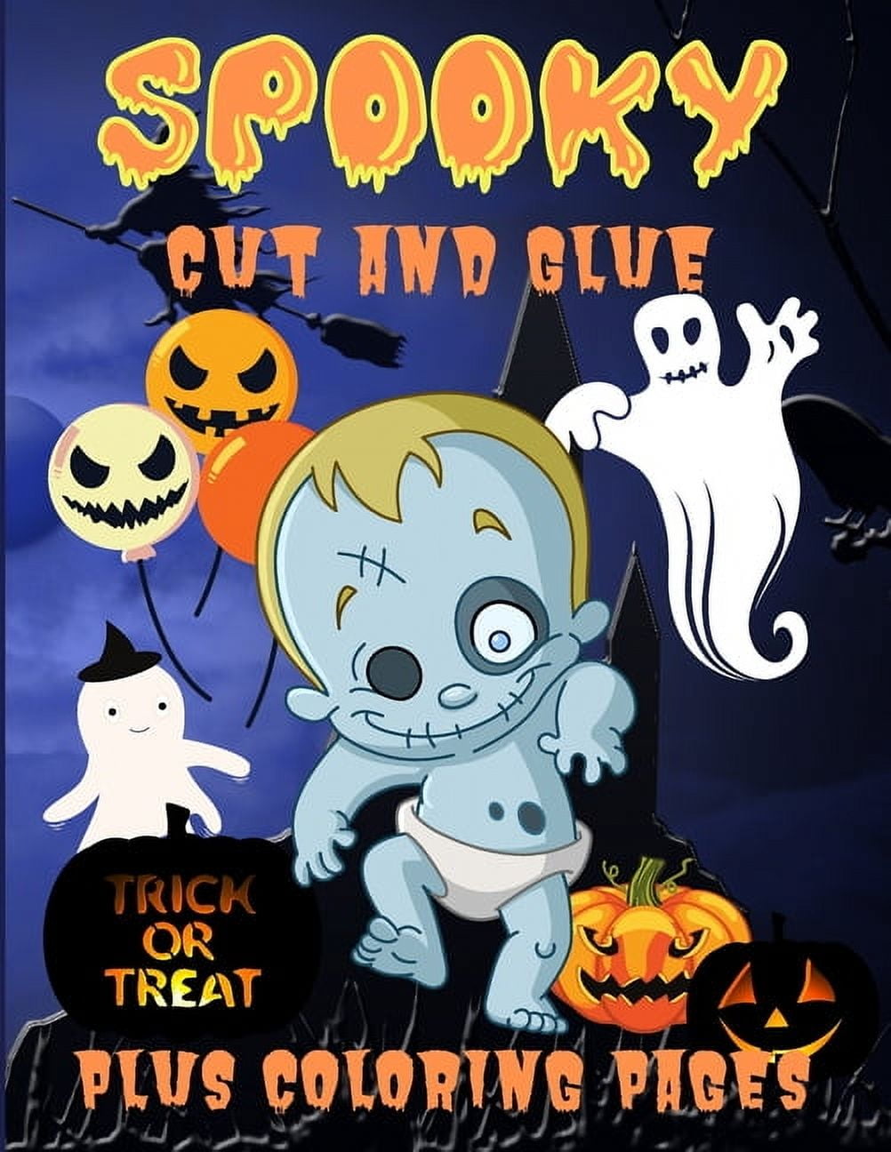Spooky Cut and Glue: Halloween Activity Book for Kids, Cut-and-Paste ...