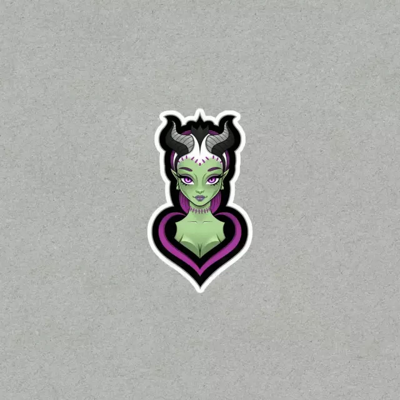 Spooky Cute Frankenstein Girl Sticker - Green Horror Monster Decalphone ...