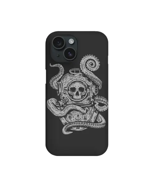 Spooky Dead Diver Skeleton Phone Case for iPhone 16 15 14 13 12 11 Pro ...
