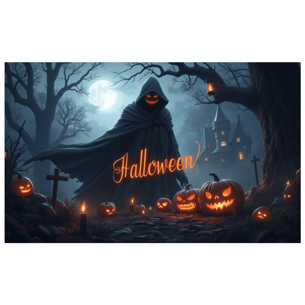 Spooky Design Halloween Banner Glowing Signs Halloween Background ...