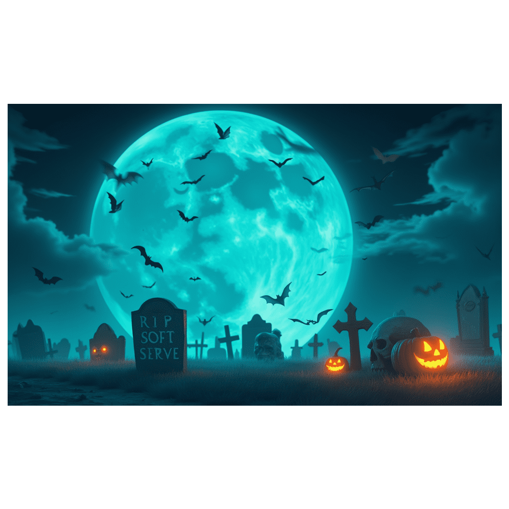 Spooky Design Halloween Banner Scary Pumpkin Graveyard Scene for Party ...