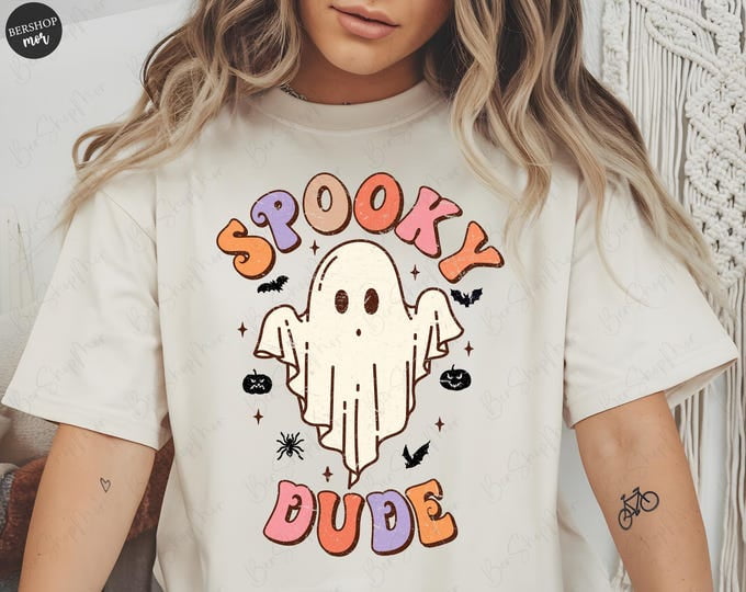 Spooky Dude , Cute Ghost , Fall , Autumn , , for shirt, Retro - Walmart.com